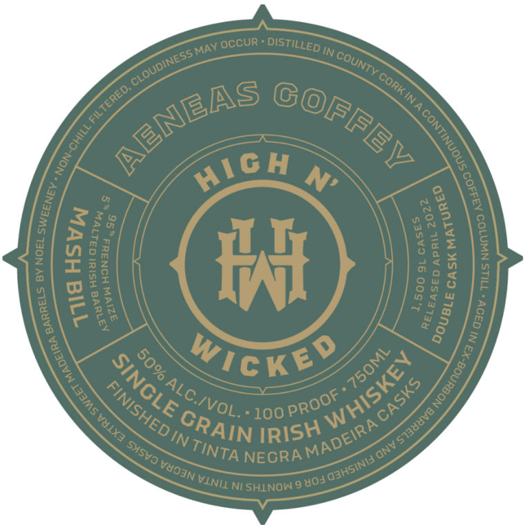 Buy High N’ Wicked Aeneas Coffey Irish Whiskey Online - Notable Distinction